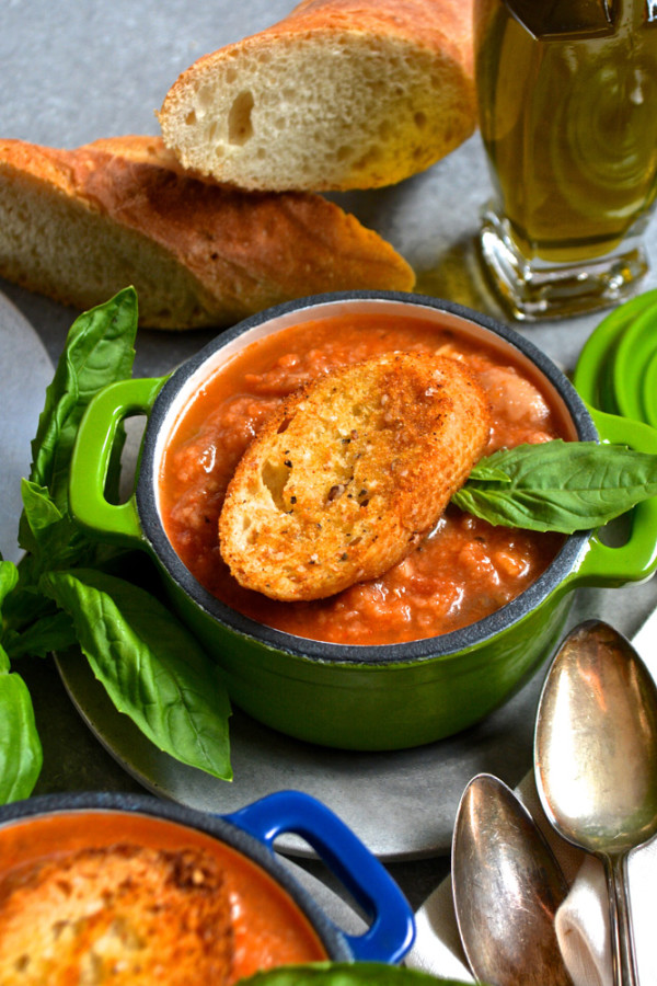 Eggplant Parmesan Soup With Homemade Garlic Croutons Ciao Chow Bambina