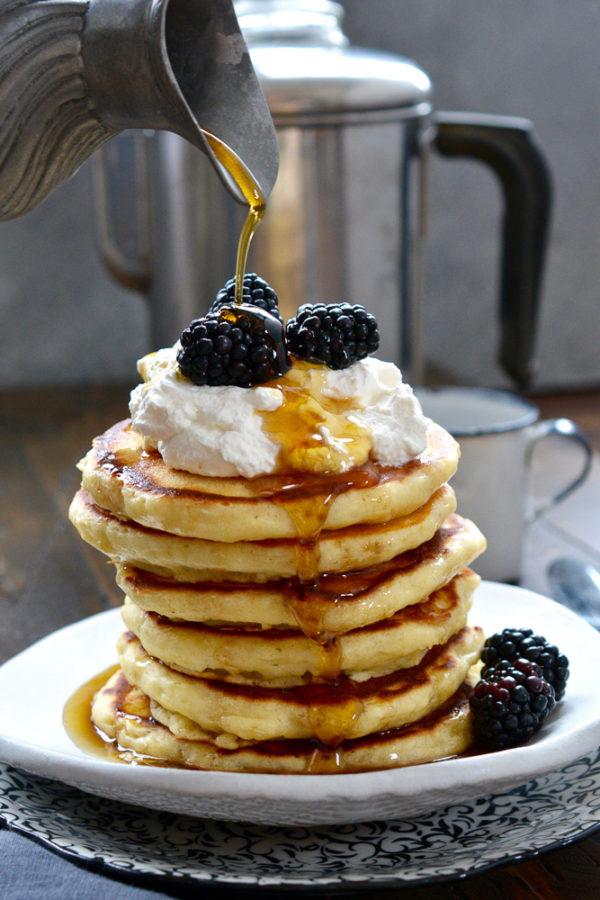 Bourbon Barrel Aged Maple Syrup Pancakes with Whipped Cream and ...
