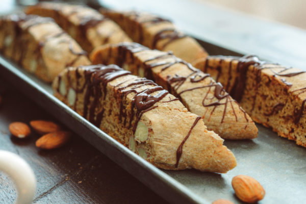 Espresso Amaretti Biscotti with Chocolate Drizzle | Ciao Chow Bambina