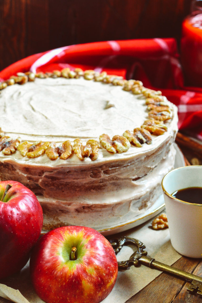 Apple Walnut Cake with Cinnamon Cream-Cheese Frosting | Ciao Chow Bambina
