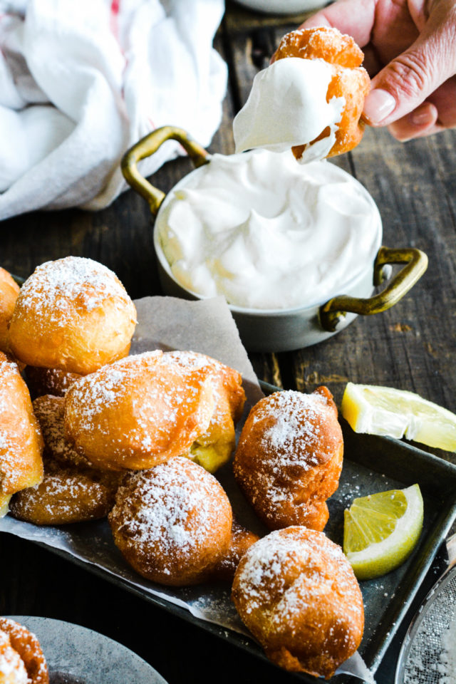 Lemon Zeppole with Homemade Whipped Cream | Ciao Chow Bambina