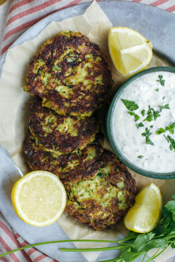 Mini Zucchini Fritters with Lemon-Caper Aioli | Ciao Chow Bambina