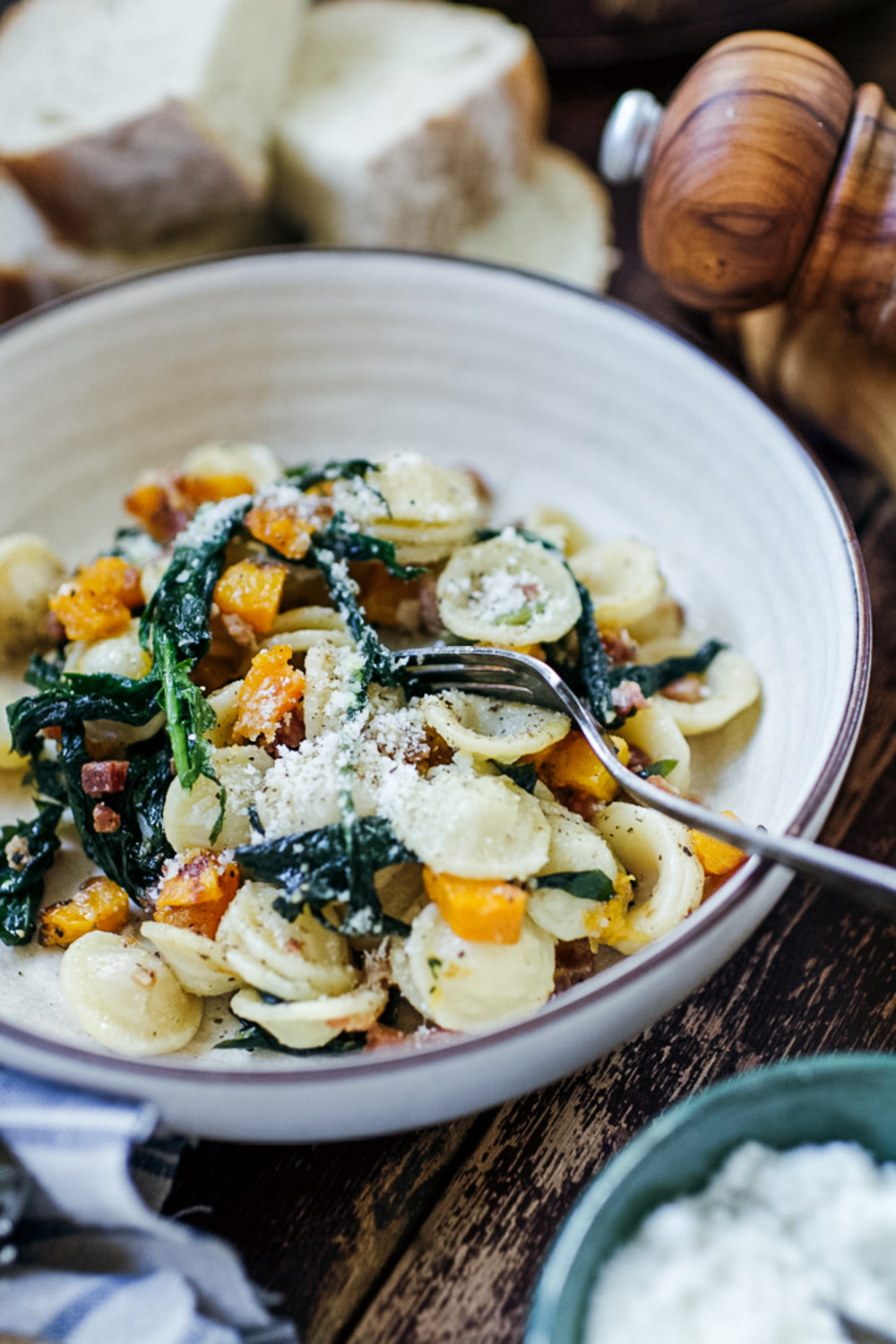 Autumn Pasta with Dandelion Greens, Pancetta & Butternut Squash (2 of ...