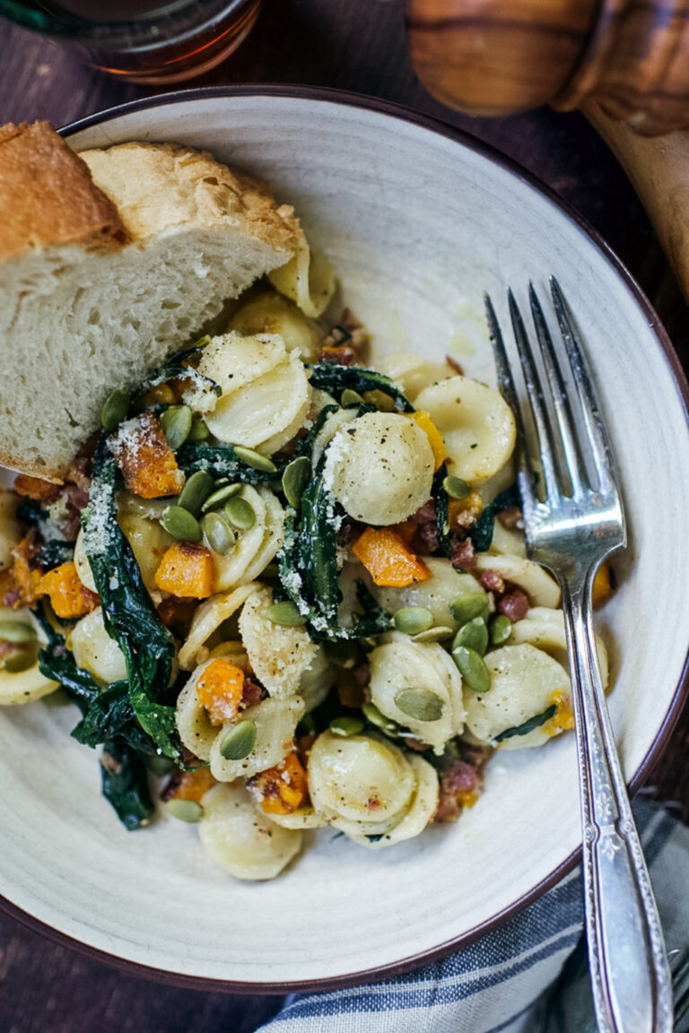 Autumn Pasta with Dandelion Greens, Pancetta & Butternut Squash | Ciao ...