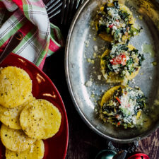Italian-Style Fried Polenta with Greens & Pancetta - Ciao Chow Bambina